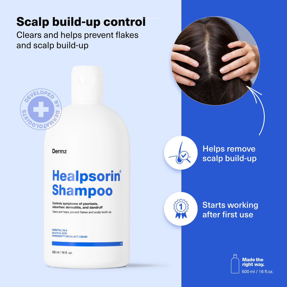 Healpsorin Shampoo for Dandruff, Psoriasis and Seborrheic Dermatitis ...
